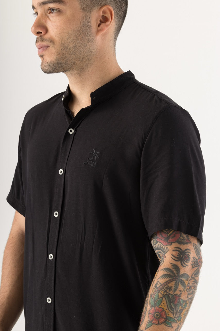 Camisa Hombre Cuello Mao Negra Solano (Chalis) – BUENA VIBRA SOCIAL ...